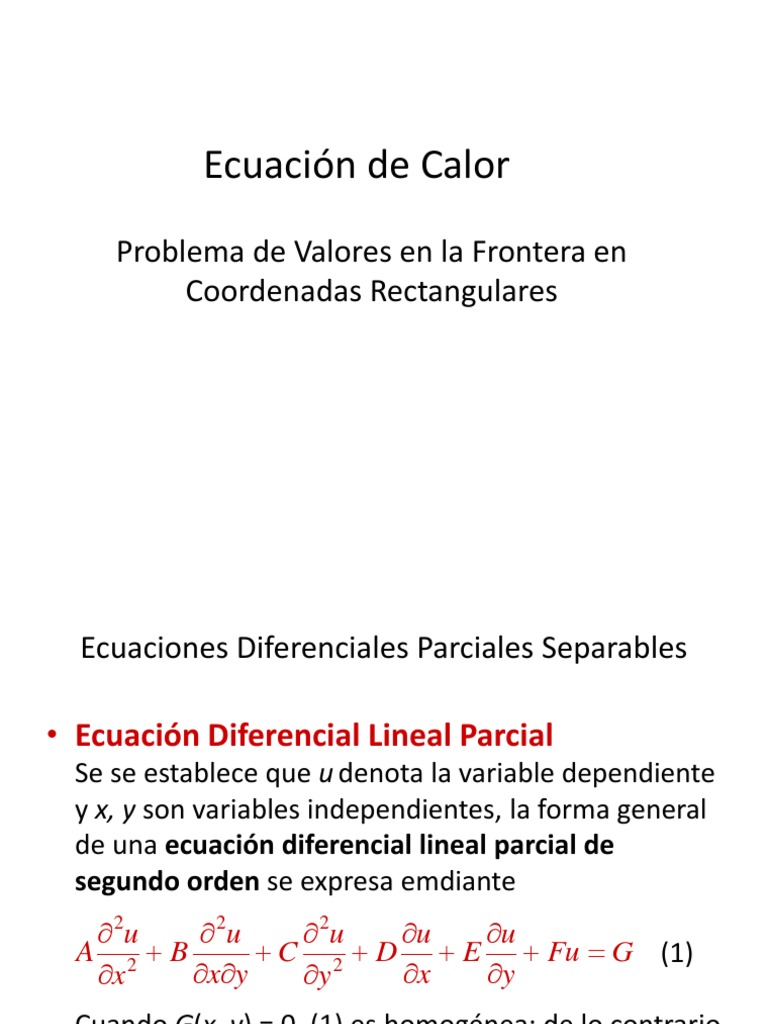 Ecuaciones Diferenciales Parciales | PDF | Ecuaciones diferenciales | Ecuación diferencial parcial
