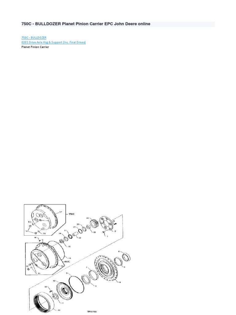 750C - BULLDOZER Final Drive Assembly EPC John Deere Online | PDF