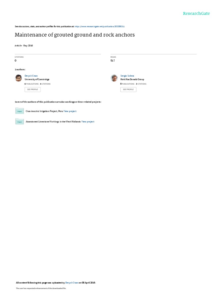 Maintenance of Grouted Ground and Rock Anchors | PDF | United Kingdom ...