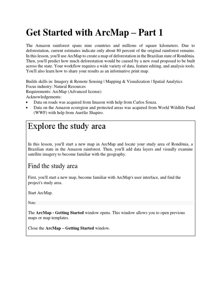 1 Get Started With ArcMap - Part 1 | PDF | Arc Gis | Computer File