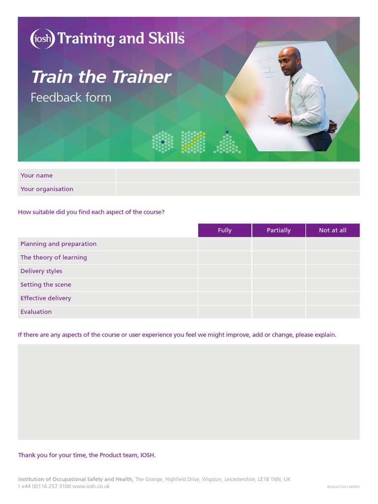 IOSH TTT v1.0 Delegate Feedback Form - pdf1516806469408+IOSH TTT v1.0 Delegate Feedback Form | PDF