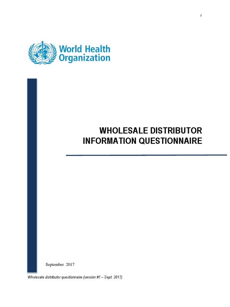 Wholesaler Distributor Questionnaire Template 02 10 2017 | PDF ...