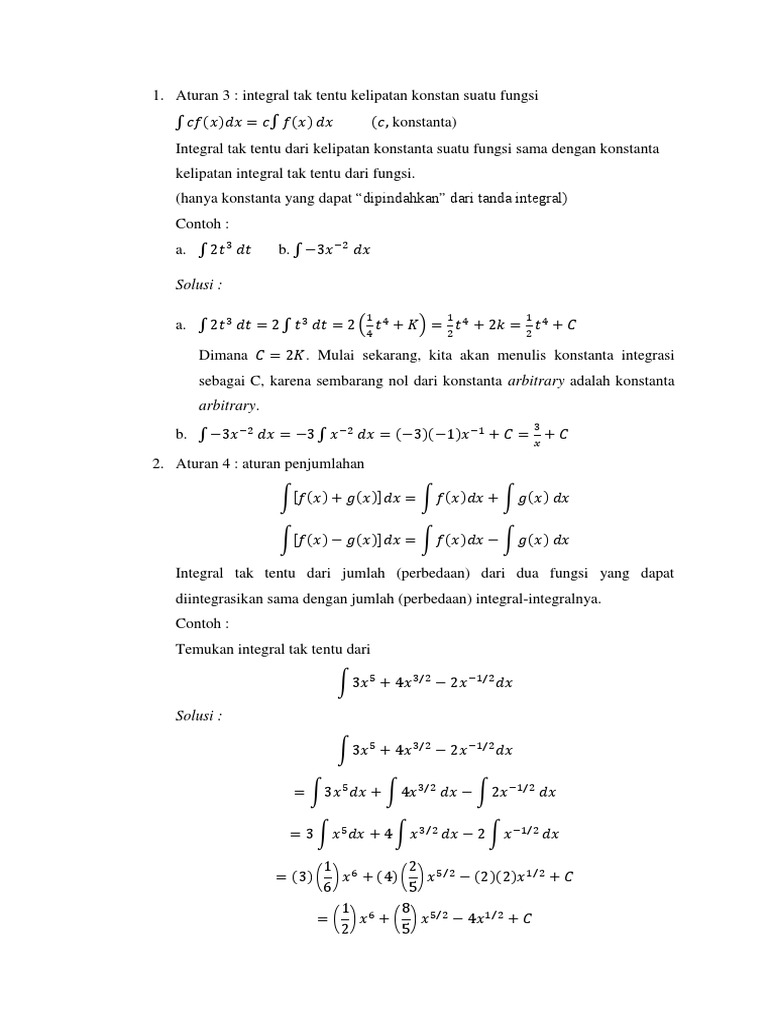 Aturan Integral | PDF