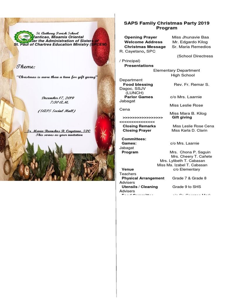 PROGRAM cHRISTMAS PARTY | PDF