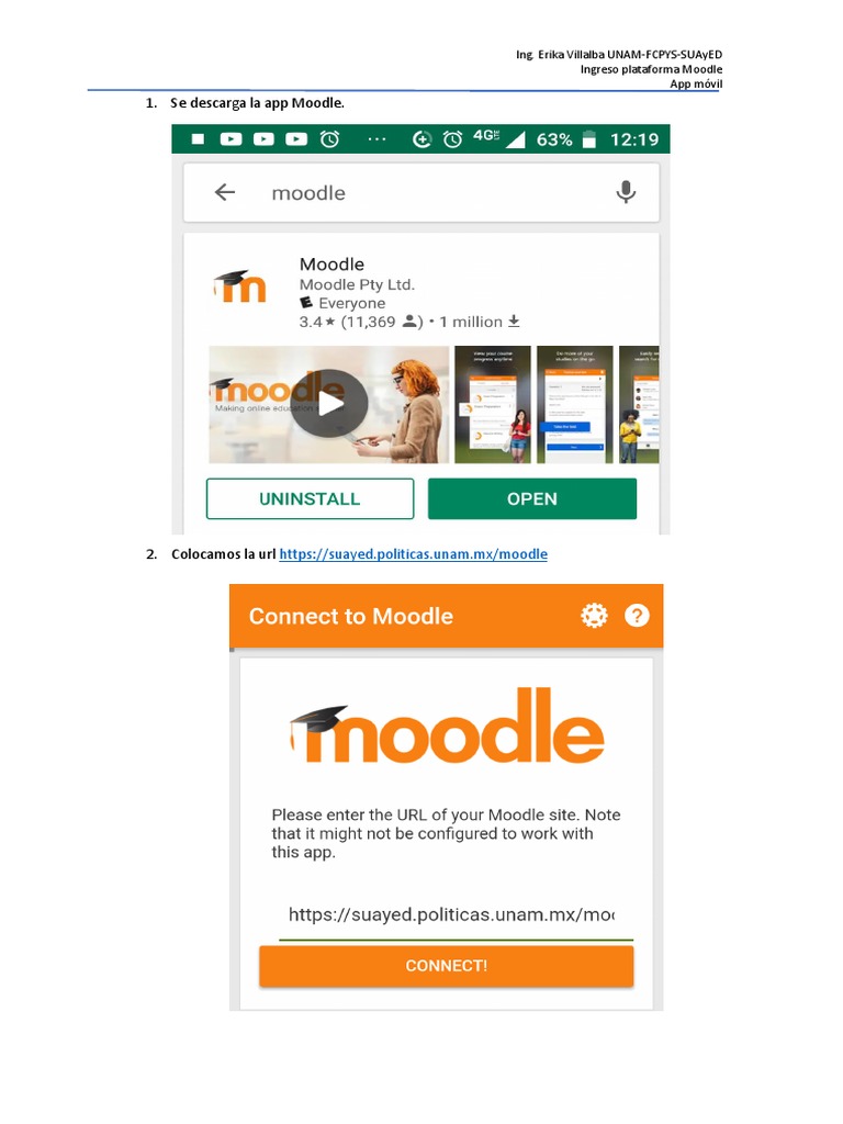 Uso App Moodle 2020 | PDF