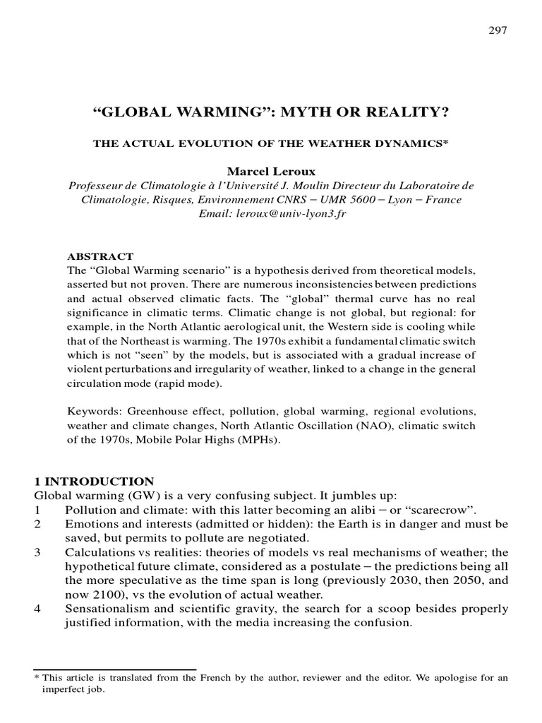 Global Warming: Myth or Fact? | PDF