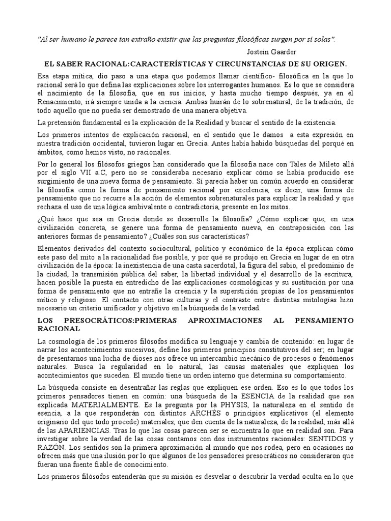 El Origen de la Filosofía Racional | PDF | Filosofía