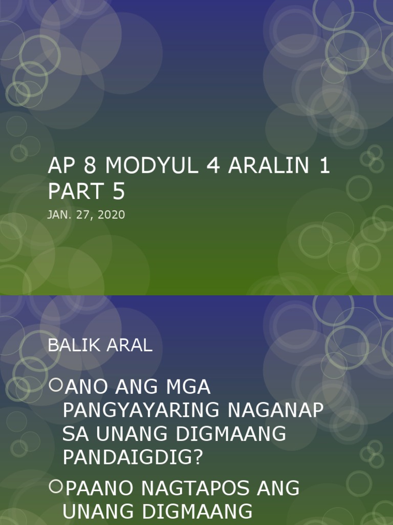 Ap 8 Modyul 4 Aralin 1 Part 5 | PDF