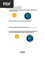 Earth's Rotation and Revolution (Grade 6) - Free Printable Tests and ...