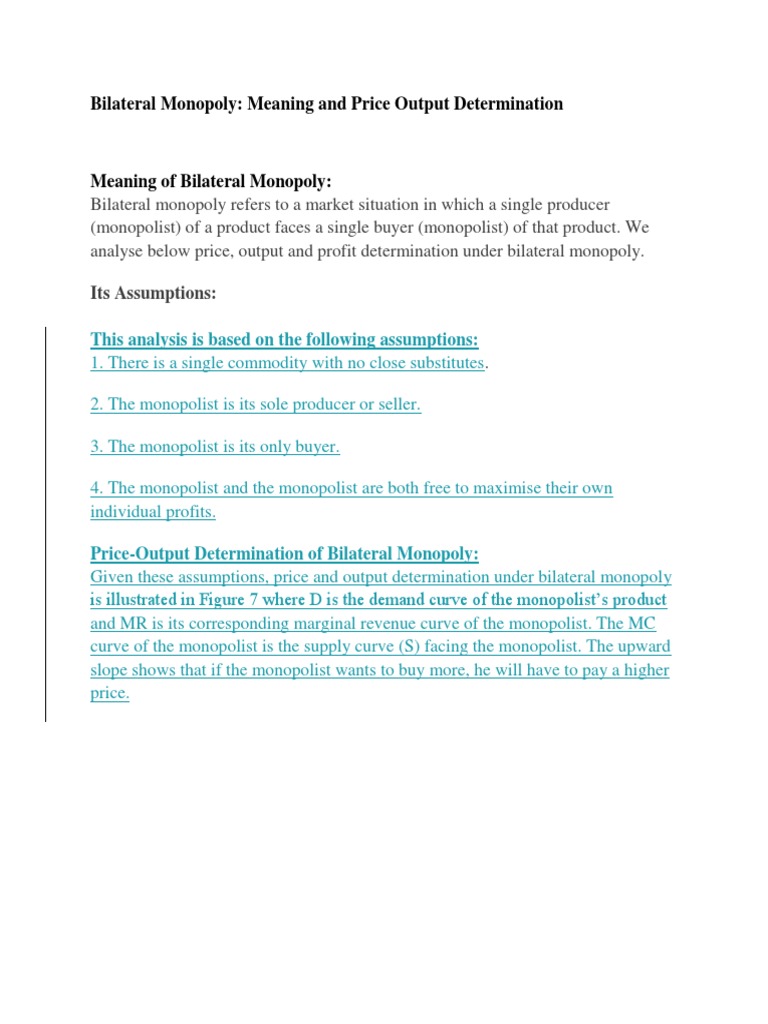 Bilateral Monopoly | PDF