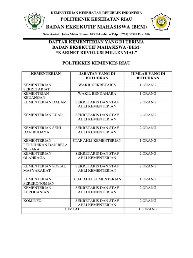 Format OPEN RECRUITMENT BEM | PDF
