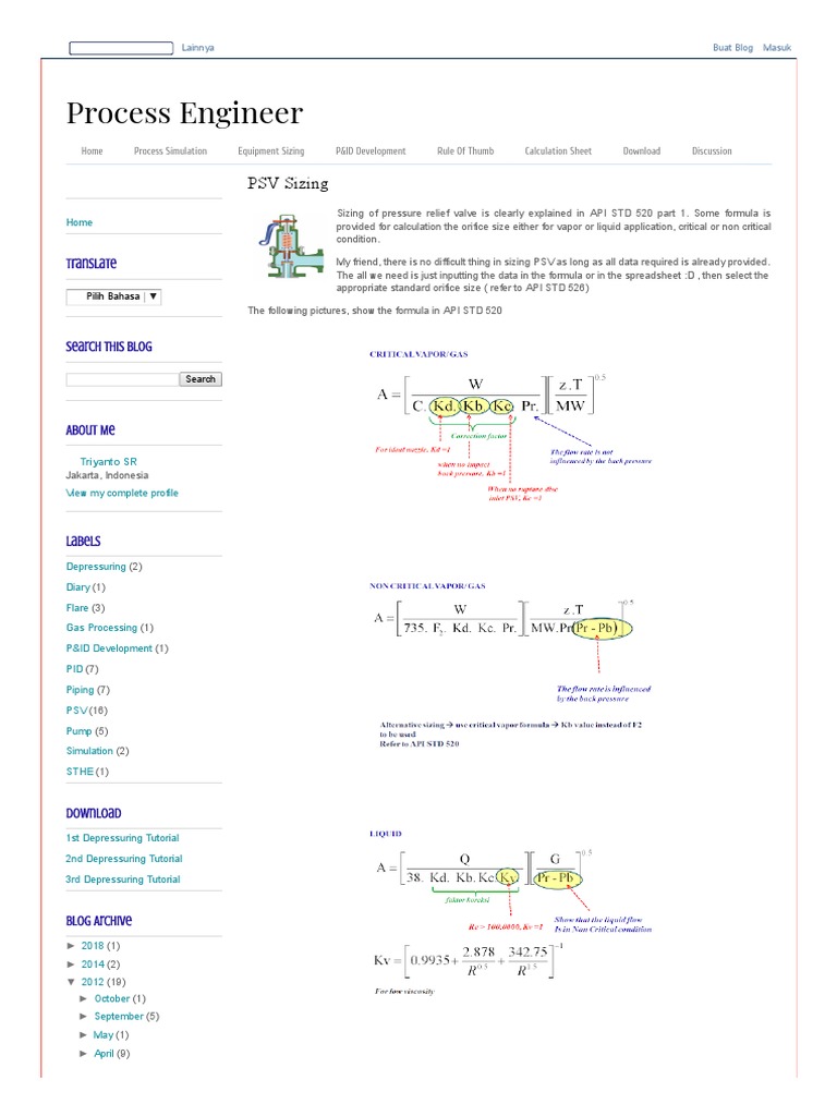 PSV Sizing Simplified | PDF