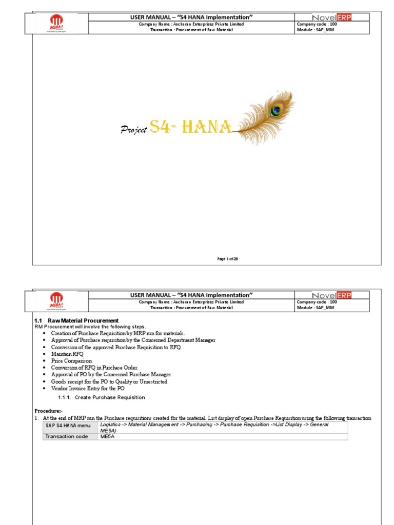 Raw Material Procurement Process Guide | PDF