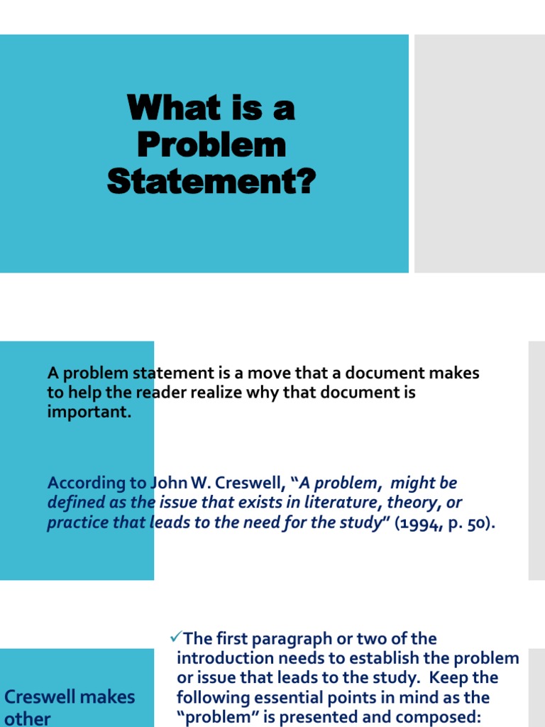 What Is Problem Statement PDF | PDF