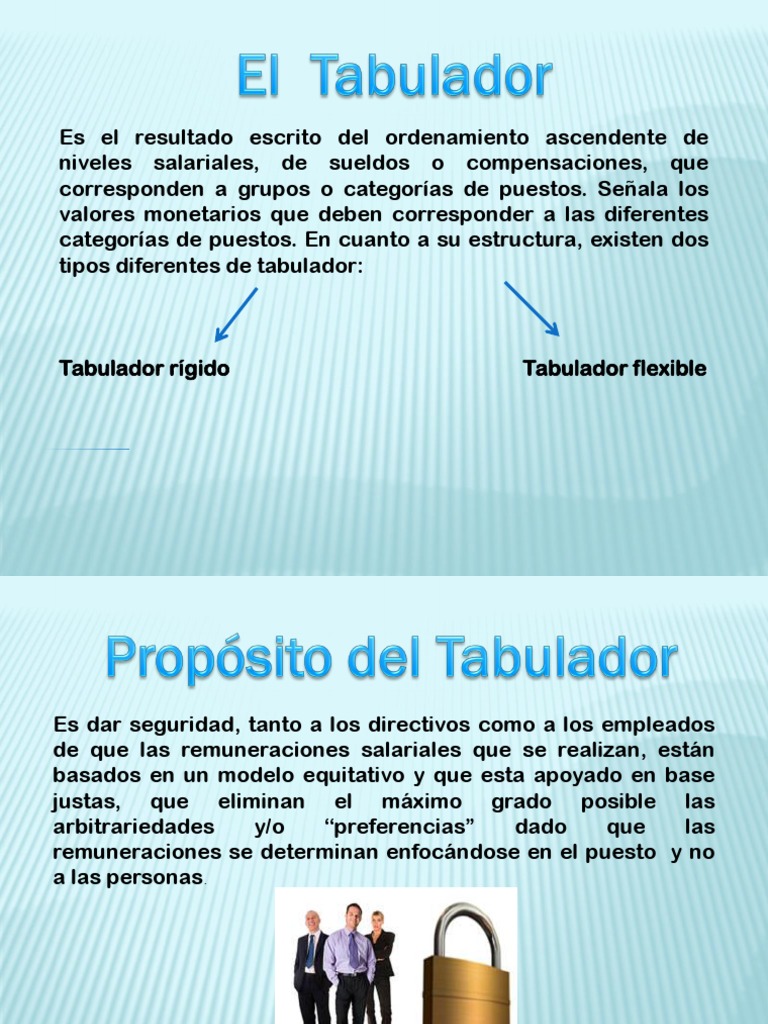 Definición y Tipos de Tabuladores Salariales | PDF