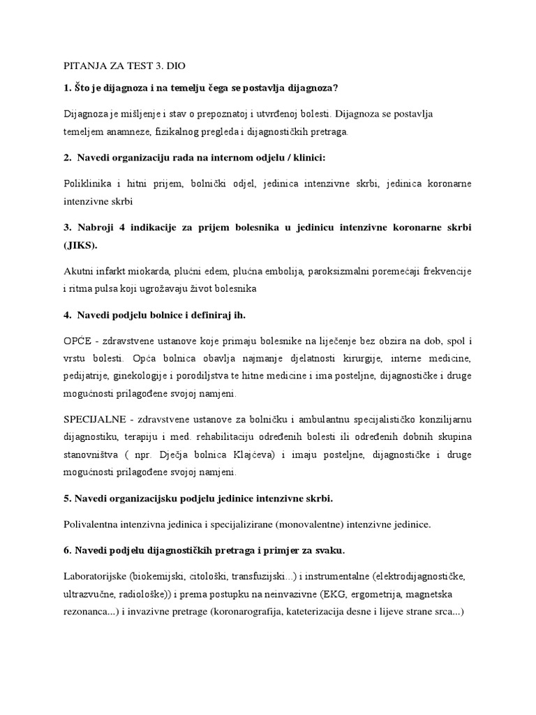 Pitanja Za Test 3 | PDF
