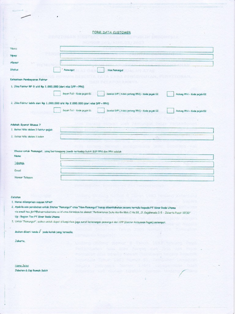 Form Data Customer | PDF