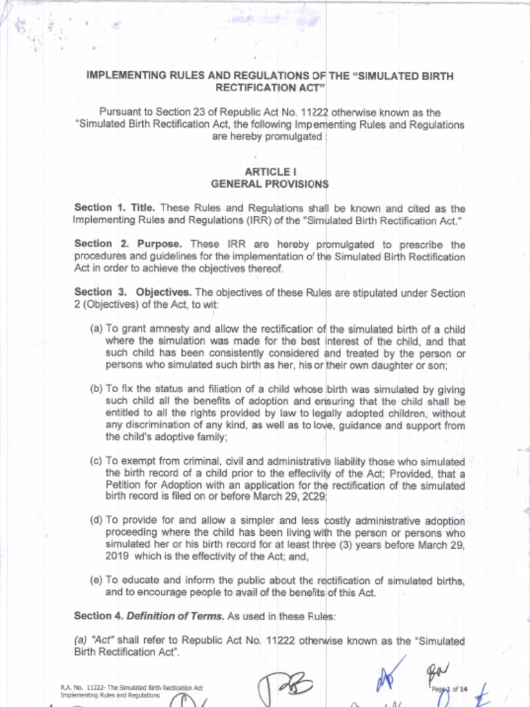 Irr Ra 11222 RRD | PDF