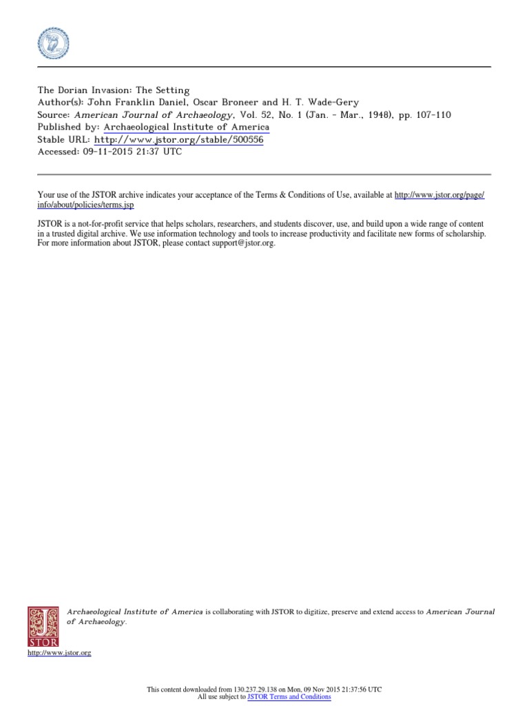 Daniel1948 - The Dorian Invasion The Setting | PDF | Social Science