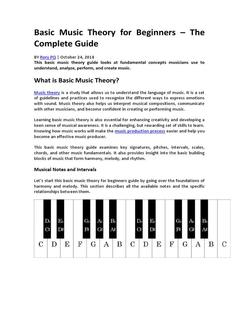Basic Music Theory For Beginners | PDF