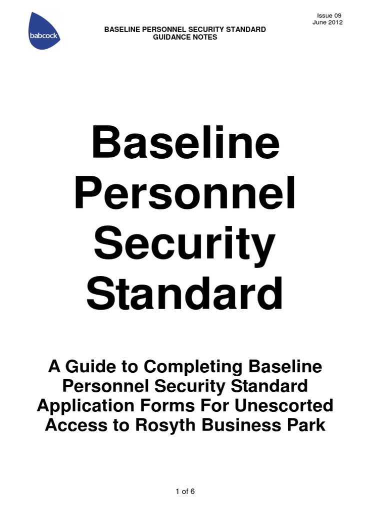 Seatec Baseline Personnel Security Standard | PDF
