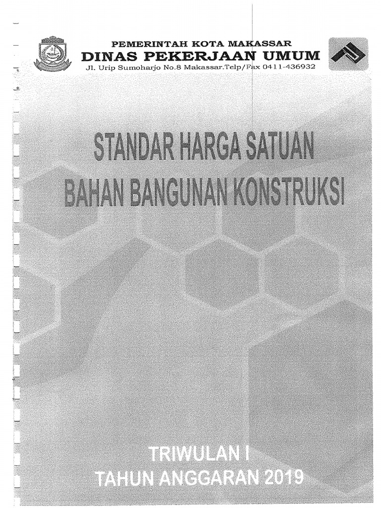 Standar Harga Satuan Bahan Bangunan SULSEL | PDF