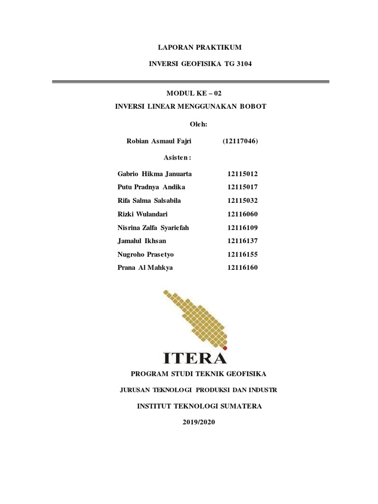 INVERSI LINEAR MENGGUNAKAN BOBOT DALAM METODE GEOFISIKA | PDF