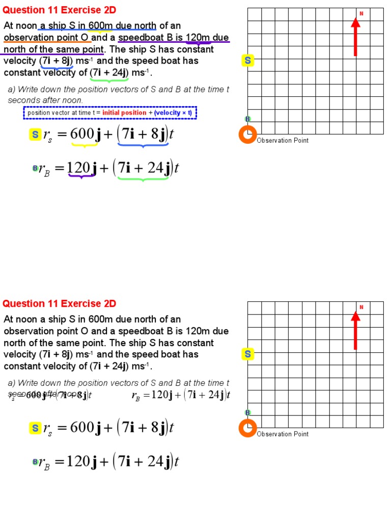 Calculating the Position, Time of Collision, and Distance Between a ...