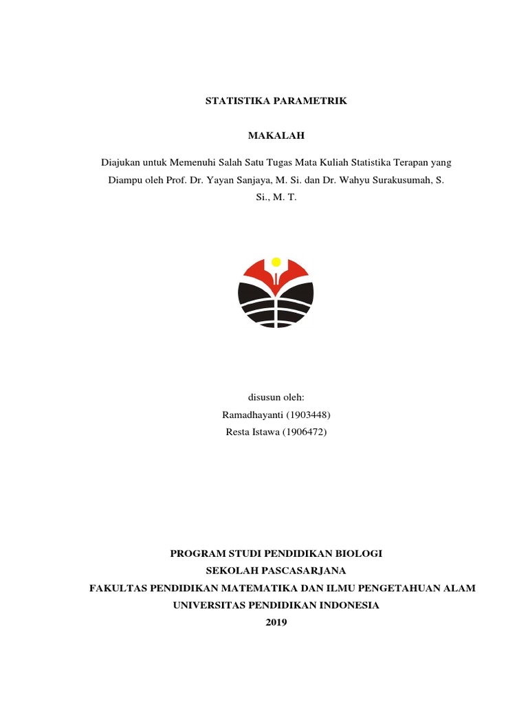 "Statistika Parametrik: Uji Hipotesis dan Analisis" | PDF | Metode ...