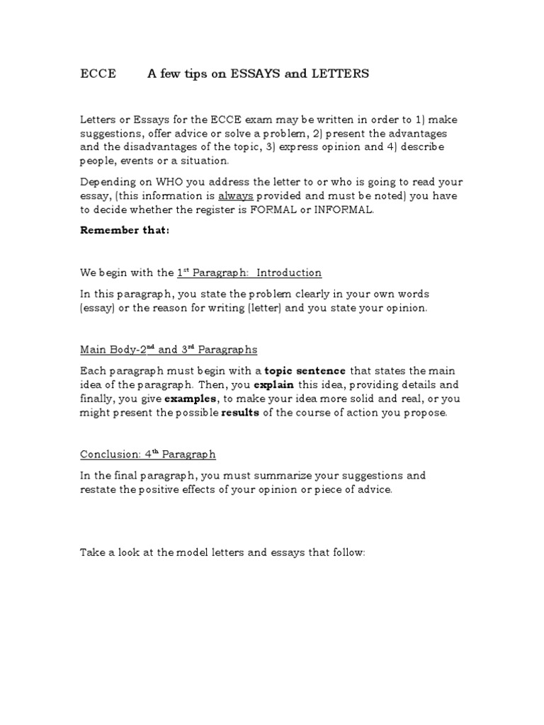 Ecce Essays & Letters | PDF