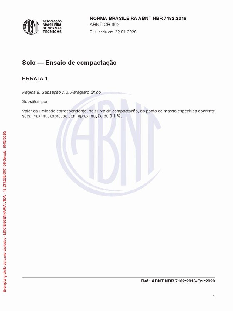 NBR7182 Errata1 2020 | PDF