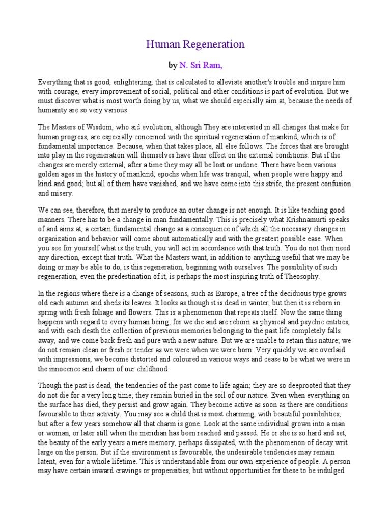 Human Spiritual Regeneration Explained | PDF | Self-Improvement ...