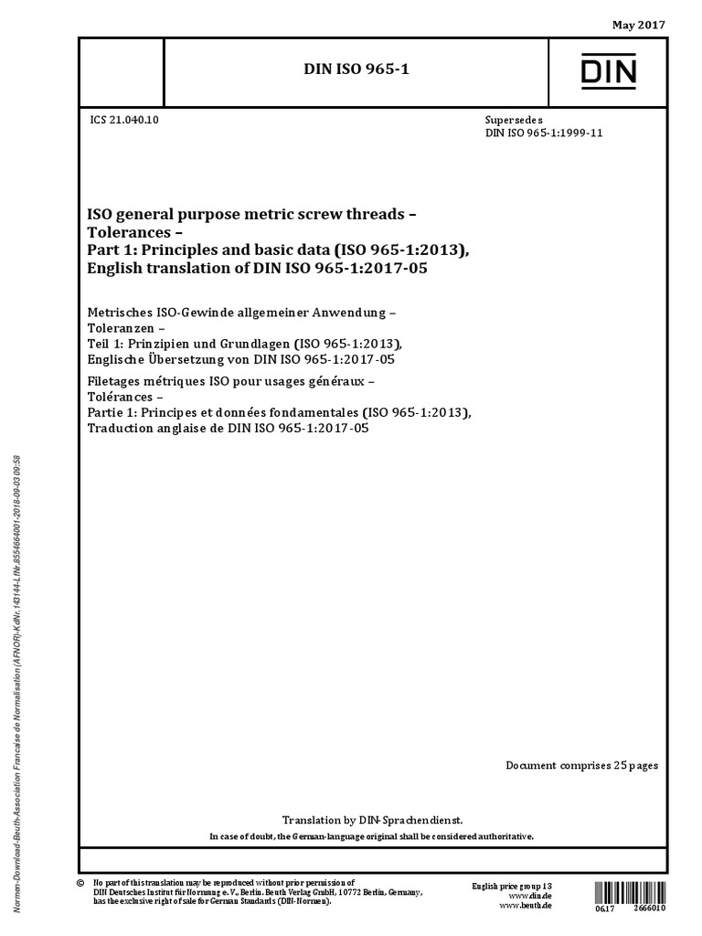 Din Iso 965-1 PDF | PDF