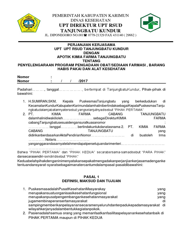 Mou Dengan Apotik Kimia Farma | PDF