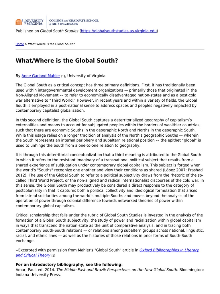 Global South Studies - What - Where Is The Global South - 2018-07-16 | PDF