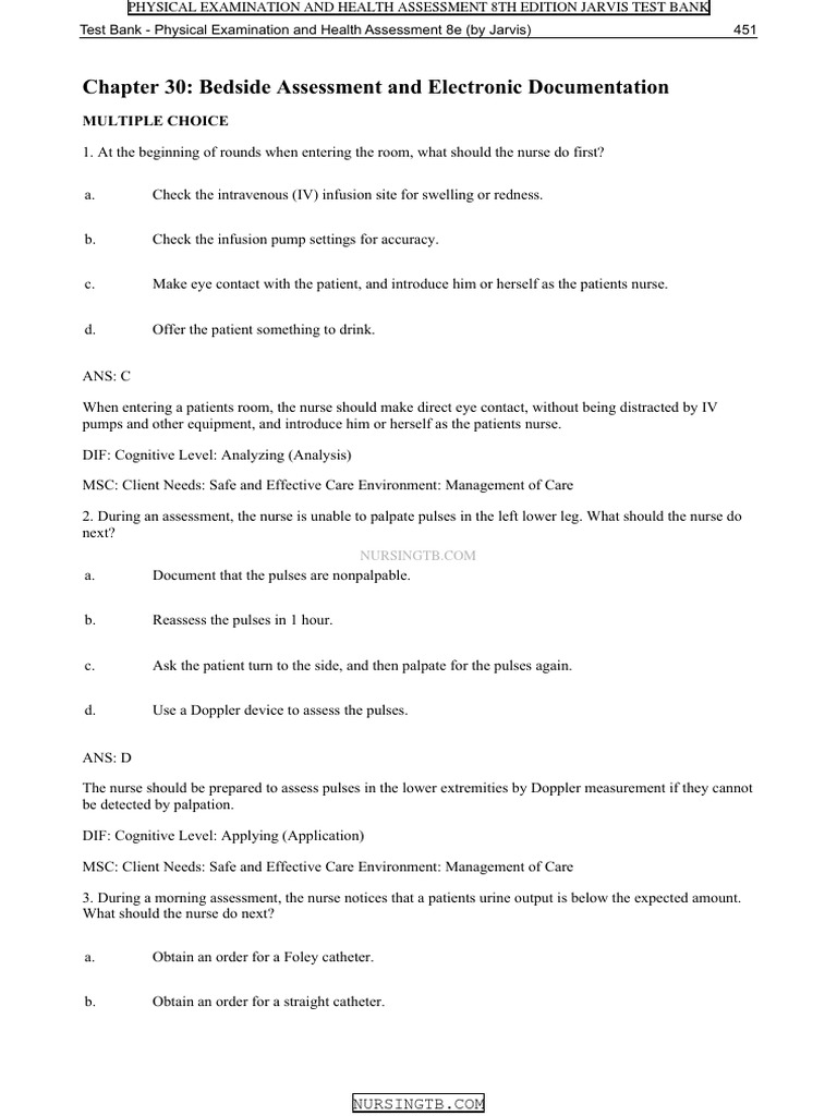 TB-Chapter 30 Bedside Assessment and Electronic Documentation PDF | PDF