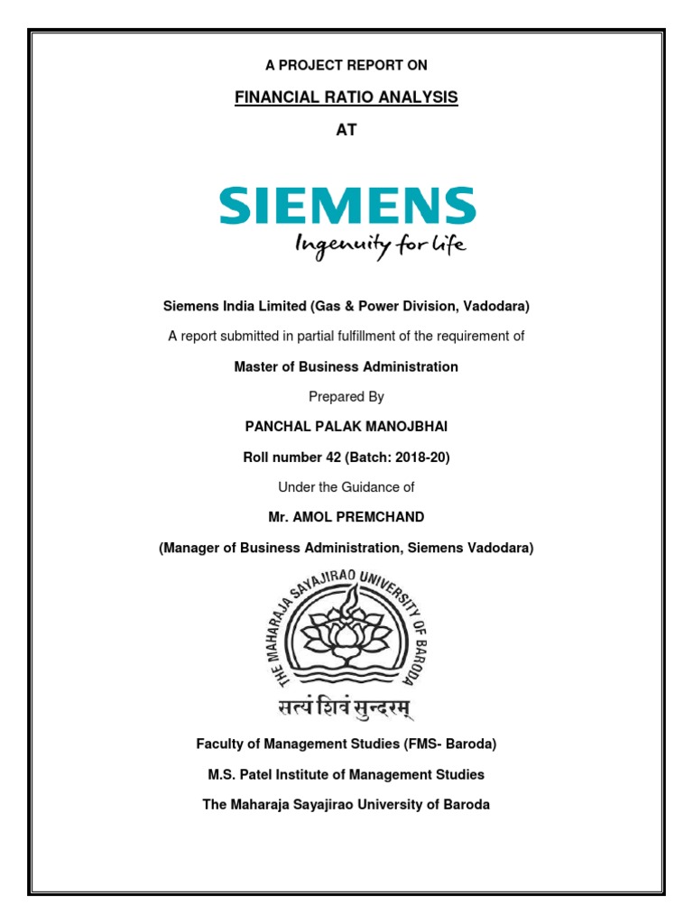 Financial Ratio Analysis of Siemens India | PDF