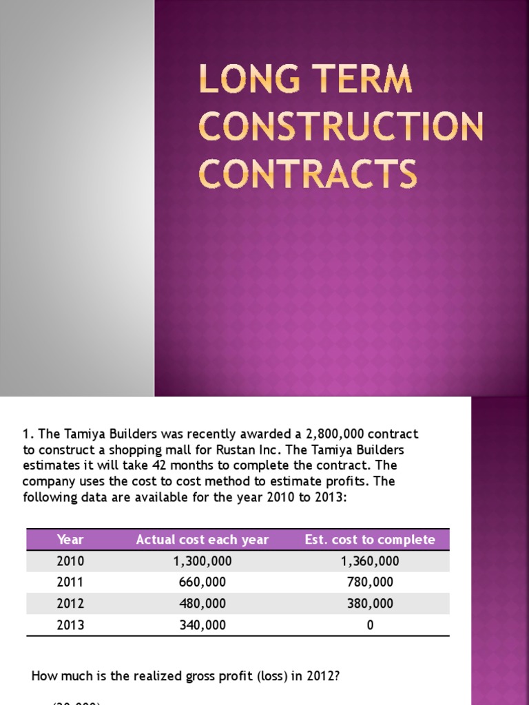 Construction Profit Analysis 2010-2013 | PDF