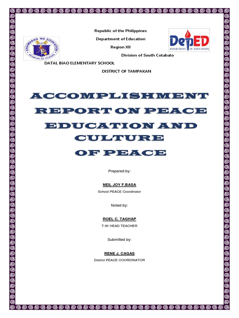 Accomplishment Report On PEACE | PDF