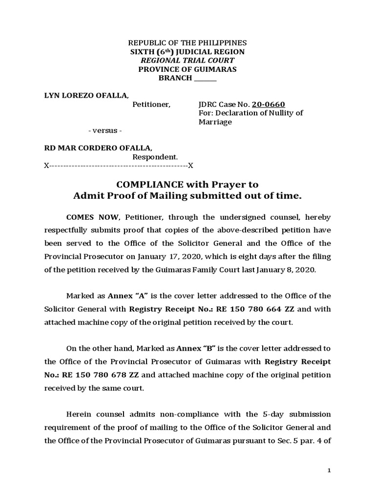 Compliance Letter Annulment | PDF