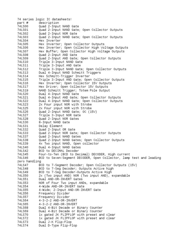 Logic IC Datasheets for Engineers | PDF