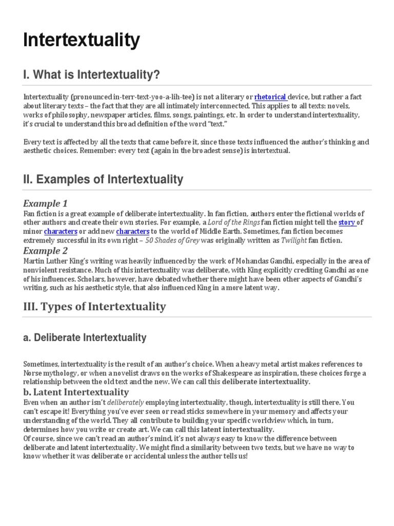 Intertextuality | PDF