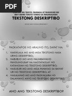 Ang Pagsulat NG Paglalarawan Ay Maaaring Subhetibo o Obhetibo | PDF