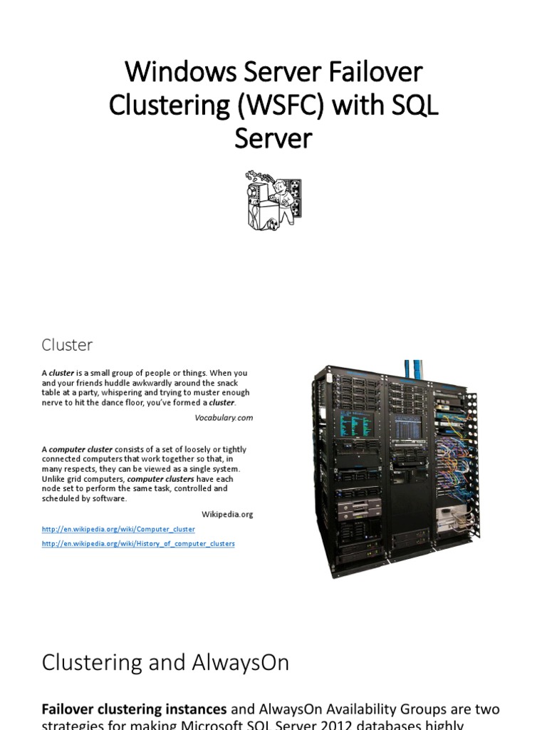 Windows Server Failover Clustering (WSFC) With SQL Server | PDF
