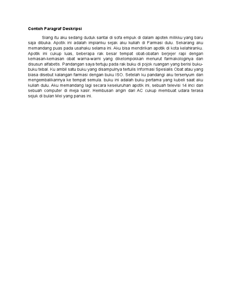 Contoh Paragraf Deskripsi | PDF