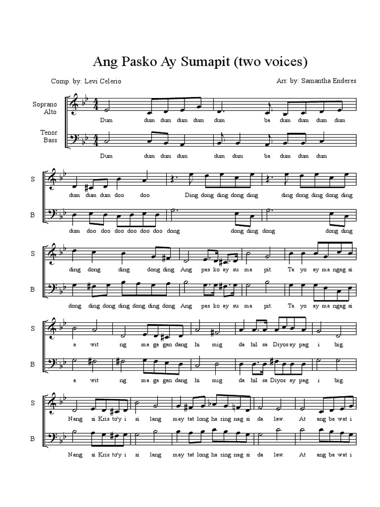 Ang Pasko Ay Sumapit (Two Voices) | PDF