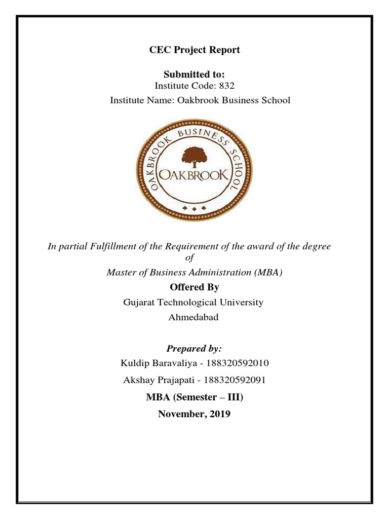 First Pages CEC Project Report Sem 3-1 | PDF | Career & Growth | Business