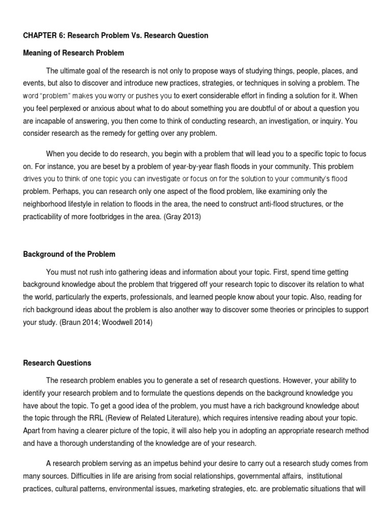 LESSON 6 Research Problem VS Research Question | PDF | Science ...