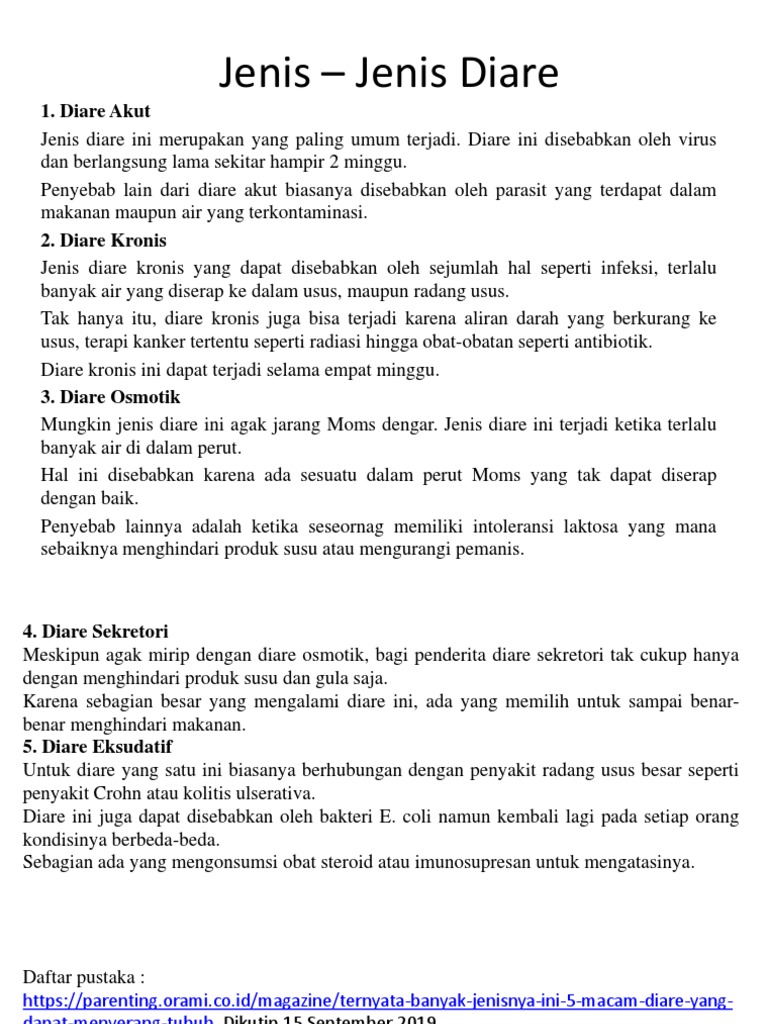 Jenis2 Diare | PDF | Kesehatan Holistik