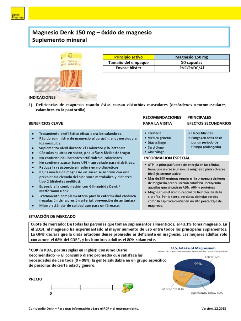 COM Magnesio-Denk-150mg ESP 12.2015 PDF | PDF